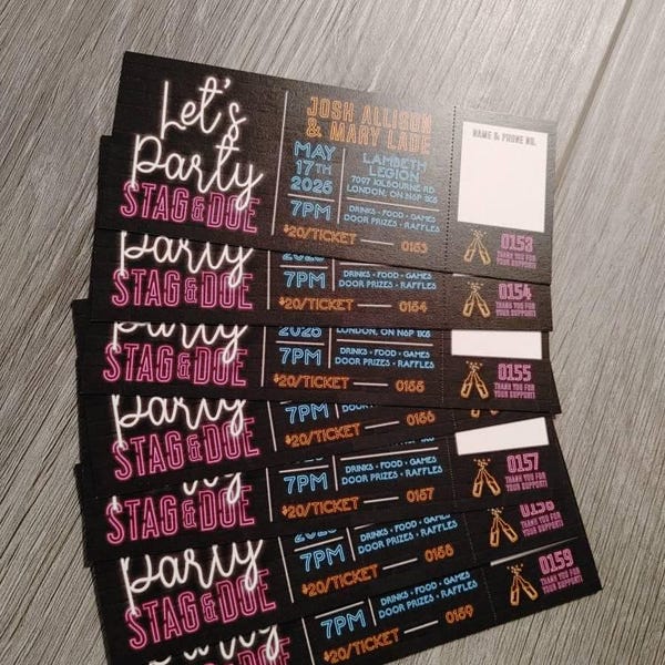 Stag and Doe Tickets - Boho Arch Photo Design - Etsy Canada
