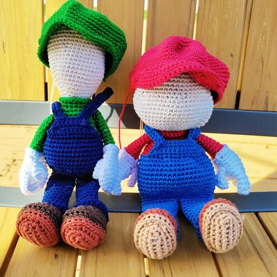 Crochet Pattern Bro Super Plumber PDF Easy Amigurumi Baby Toy Fine or ...
