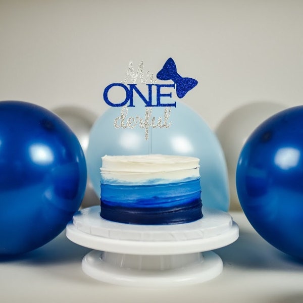Mr Onederful Cake Topper - One Cake Topper - Boy Cake Topper - Birthday ...