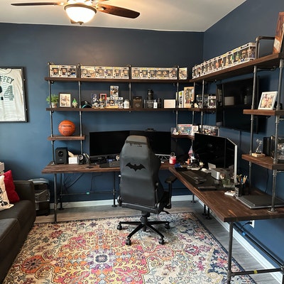 Butcher Block Corner L-shaped Desk Built-in - Etsy