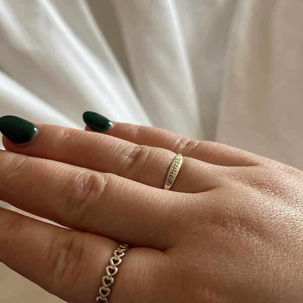 14k Solid Gold Name Ring , Name Ring , Customize Ring , Personalized ...