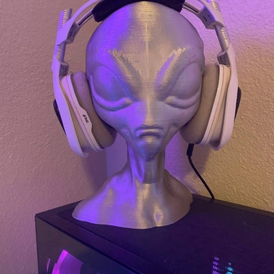 Alien Head Headphone Stand Headset Holder Rack, Grey Area 51 ...
