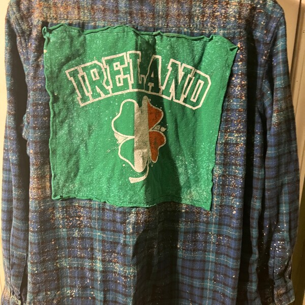 Upcycled and Distressed Flannel Paired With Licensed Upcycled Ohio ...