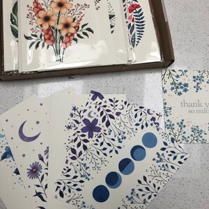 Coastal Shells Art Postcard Seashells and Wildflowers | Etsy