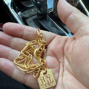 Bracelet, Paperclip Chain, Square Disc, Organic Toggle, Silver simple ...