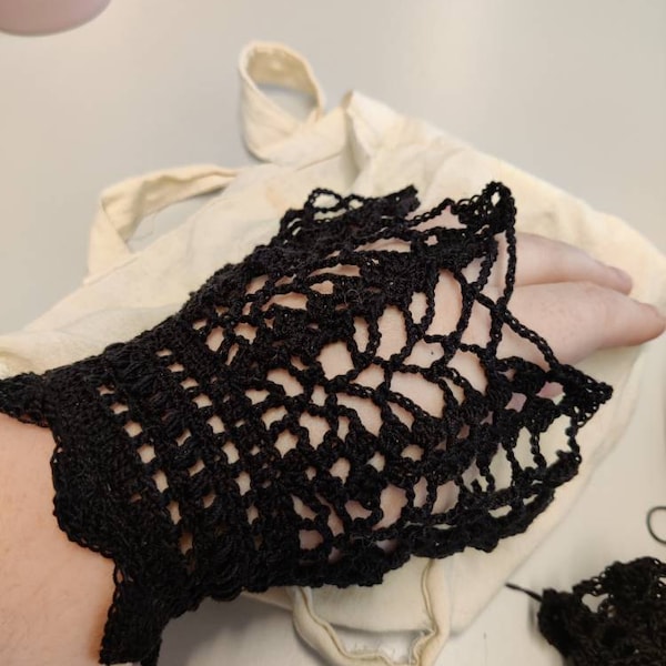 CROCHET PATTERN BUNDLE Black Gothic Crochet Lace Collar Necklace, Goth ...