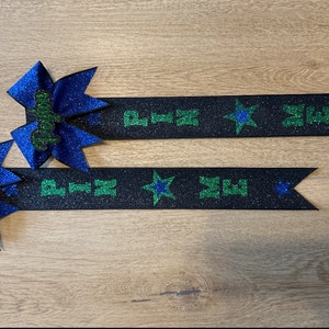 Pin Me Cheer Competition Tag Ribbons, Customizable Glitter Colors Add ...