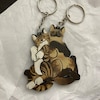 Interlocking Fox and Wolf Couple Keychains Friendship or Relationship Matching Wooden Keychain ...