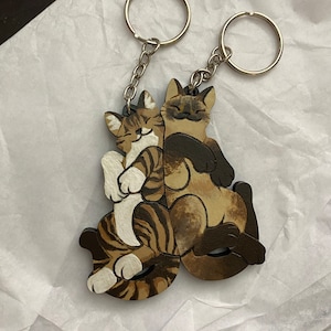 Interlocking Cat Trio Keychains Family, Friendship, Poly Relationship ...