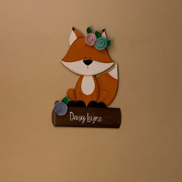 Personalized Fox Door Hanger: Boho Woodland Nursery Decor - Etsy