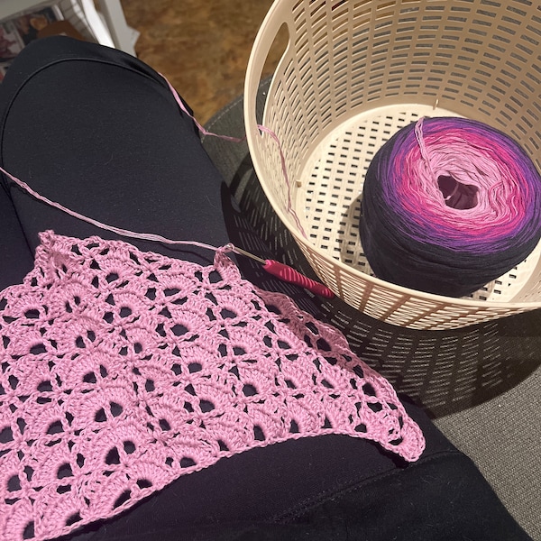 Crochet Elegant Triangle Shawl Written Pattern | Sirin's Crochet ...