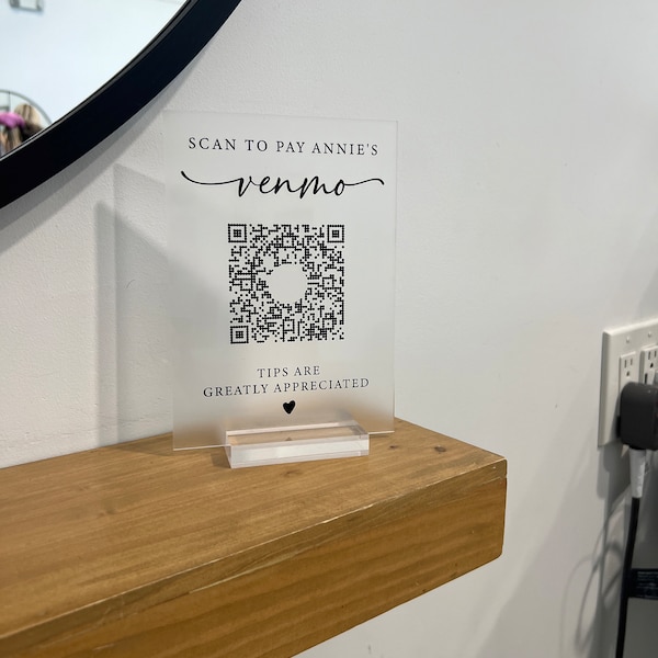 Personalized Venmo Sign, QR Code Sign, Scan to Pay Venmo QR Code Sign ...