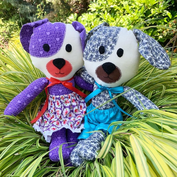 PDF Dog Doll Sewing PATTERN & Tutorial - Animal Rag Doll, Dress up Doll ...