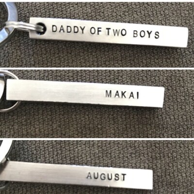 Custom 3d Bar Keychain, Personalized Key Chain, Engraved Kids Names Key ...