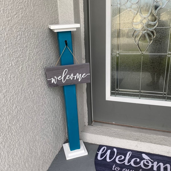 Welcome Sign With Post for Front Step or Porch - Etsy