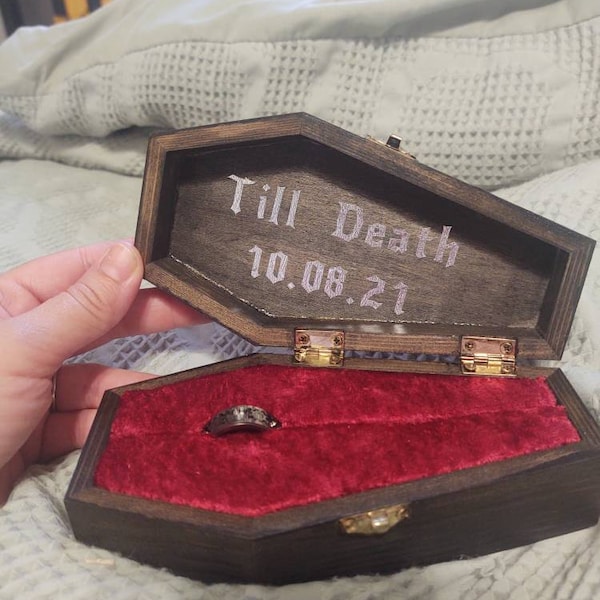 Vintage Inspired Coffin Ring Jewelry Box Victorian Gothic Skull Wedding ...