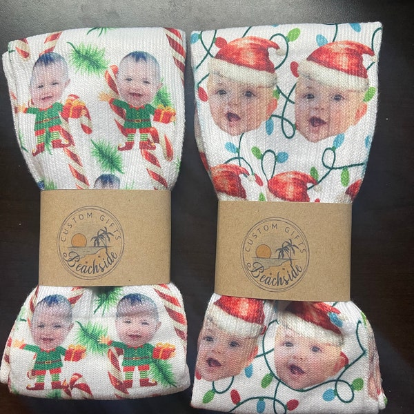 Custom Christmas Face Socks, Custom Photo Sock, Custom Christmas Sock ...