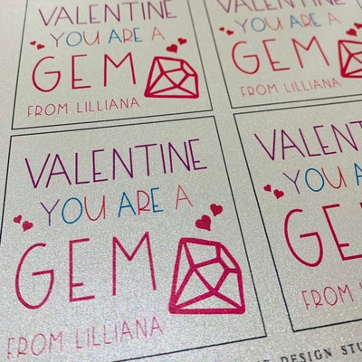 Valentine You're a Gem Editable DIY Printable Valentine's Day Card DIY ...