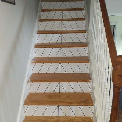 Chevron Stair Riser Decals Vinyl Strips Minimalist - Etsy
