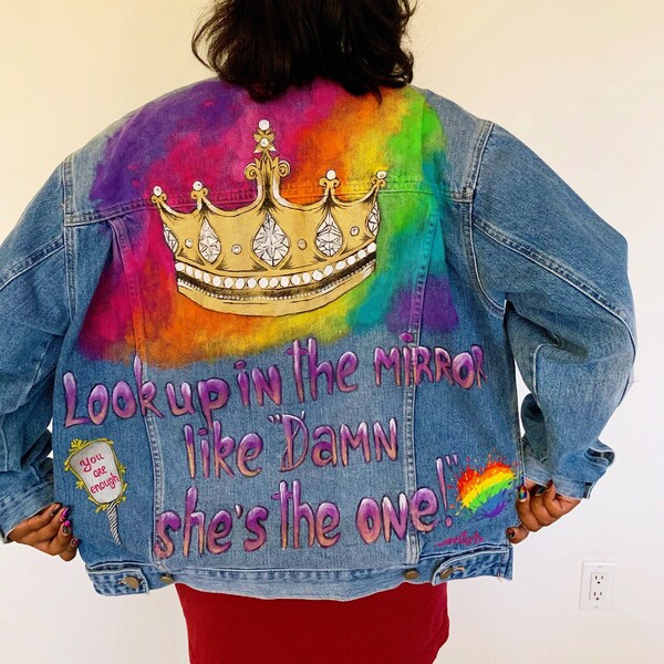 Graffiti Jeans Jacket Painted Jeans Custom Painted Jeans Upcycled Jeans ...