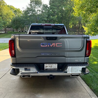 PRECUT GMC Sierra Gel Coated domed Patriotic Flag Emblem Overlay ...