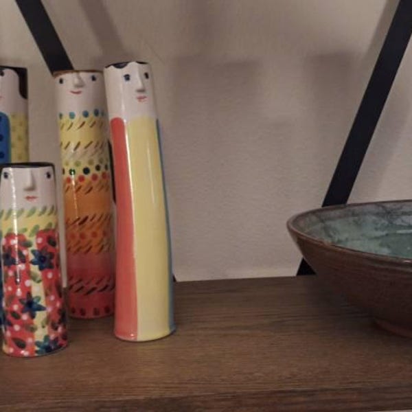 Crazy Family Ceramic Bud Vases • Pottery Vases for Dried Flowers ...