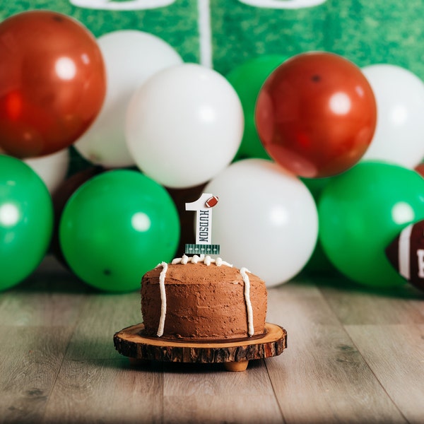 Personalized, Smash Cake, Football First Birthday, First Year Down ...