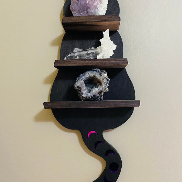 Coppermoon Cat Crystal Shelf, Wooden Crystal Shelf, Cat Shelf - Etsy