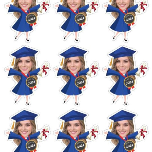 Graduation Cupcake Toppers With Photo, Class of 2025 Cupcake Toppers ...