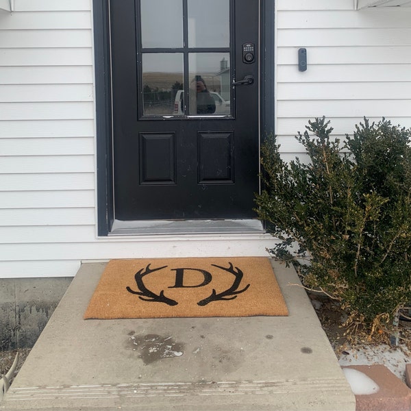 Antler Doormat, Antler Decor, Cabin Doormat,cabin Door Mat,cabin Decor ...