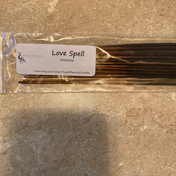 Love Spell Incense Sticks, Hand Dipped Incense Sticks, Incense, Incense ...