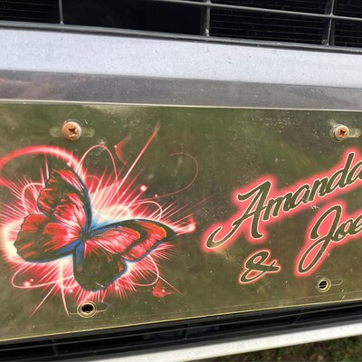 SPOOKY AF Blood Spatter Halloween Horror Personalized License Plate ...