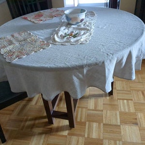 Natural Linen Round or Circle Table Cloth, Magnificent Decoration for ...