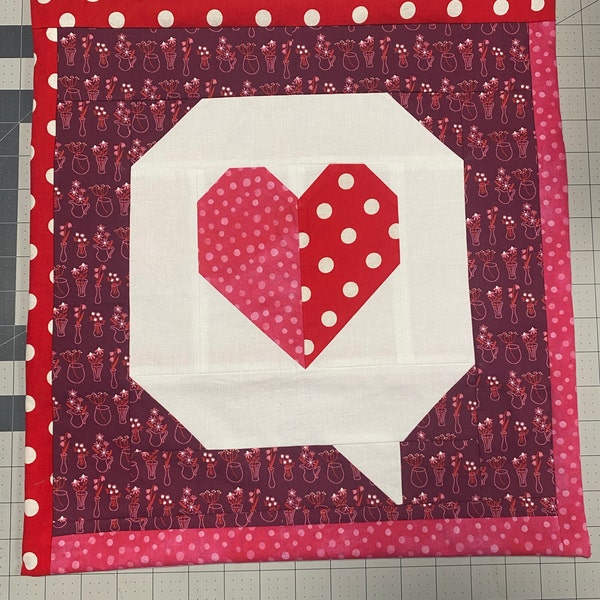 I Heart You PDF Quilt Pattern - Etsy