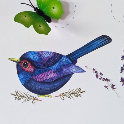 Red Cardinal Bird Sticker 100% Waterproof Vinyl Label. - Etsy