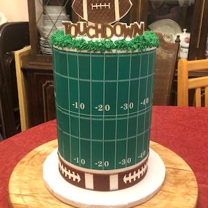 Football Field Edible Cake Wrap or Touchdown Cake Topper - Etsy