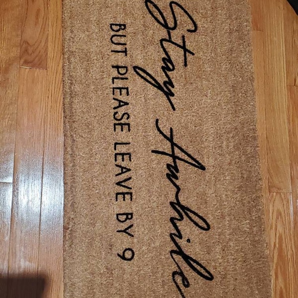Funny Doormat Stay Awhile but Please Leave by 9 Sarcastic Welcome Mat ...