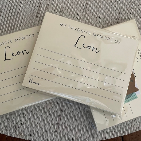 My Favorite Memory - Personalized Memorial Cards for Celebration of ...