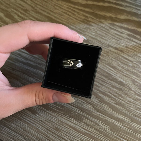 Spaceship Wedding Band, Falcon Ship Wedding Ring, Galactic Engagement ...
