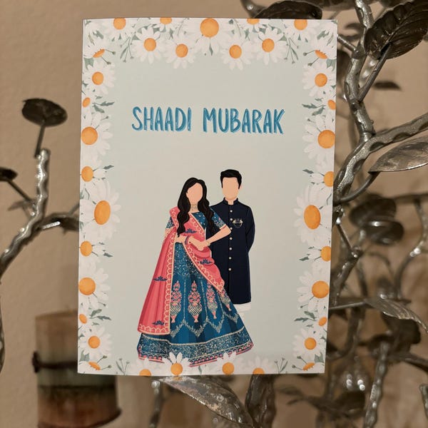 Shadi Mubarak Greeting Card, Desi Wedding (4.25x6.25) - Etsy