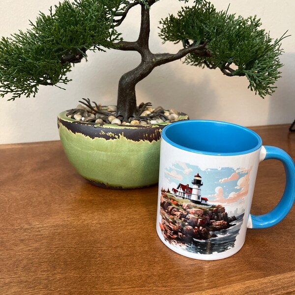 US Inspired Lighthouses Mug, Lighthouses Mug Gift, Nautical Kitchen Mug ...