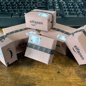 Christmas Elf Sized Elfazon Boxes amazon Elf Prop Idea Digital Download ...
