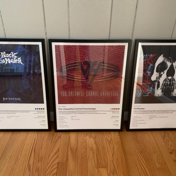 Set of 3 Custom Album Poster Wall Art Home Decor Custom Music Gift ...