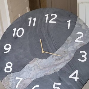 Slate Type Stone Wall Clock Mixed With Rustic, NO Seconds Hand ...