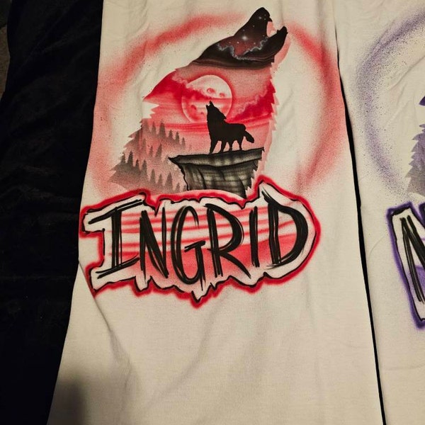 Airbrushed T-shirt Couples Hearts and Rose Design Couples Custom ...