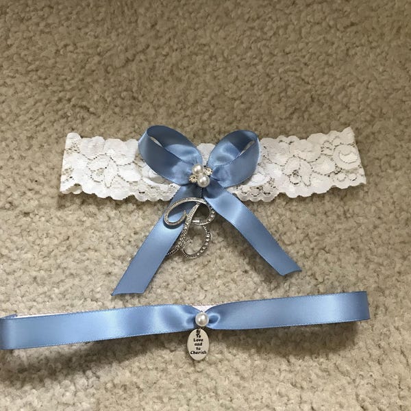 Dusty Blue Garter Something Blue Garter French Blue Wedding Custom ...