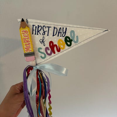 Reversible First Day of School Pennant Flag X Last Day of School X ...