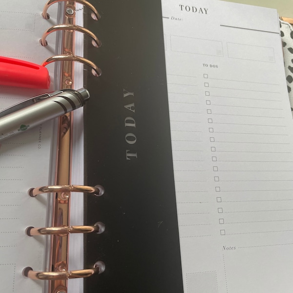 Minimal Planner Page Marker | Black Snap in Today Planner Bookmark for ...