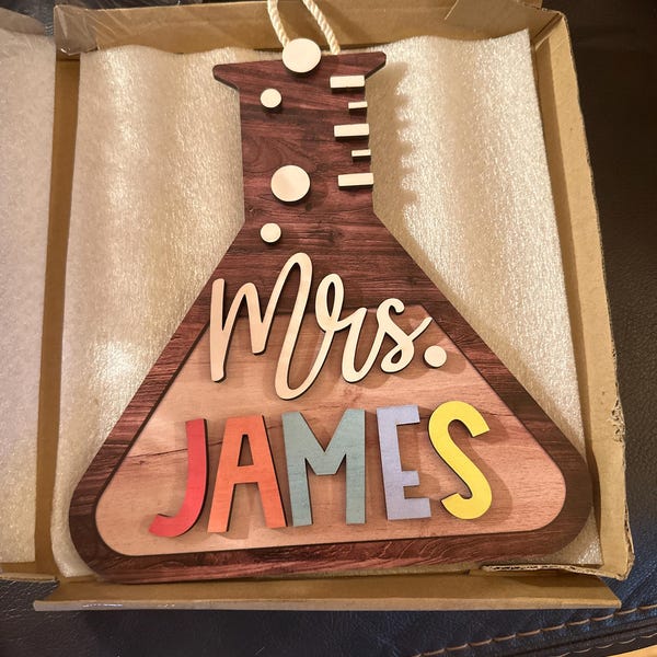 Custom 3D Science Teacher Name Sign, Science Classroom Decor, Teacher ...