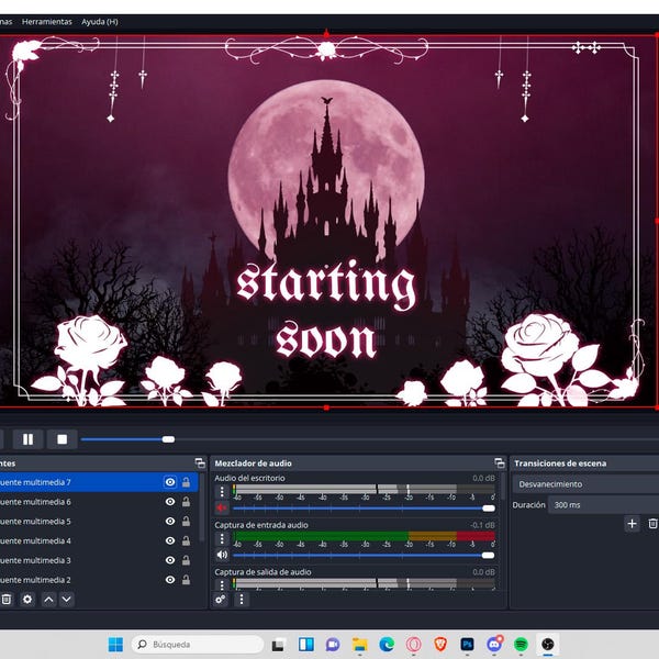 Nocturnal Bloom Stream Overlay - Night-themed Vtuber Overlay (animated ...